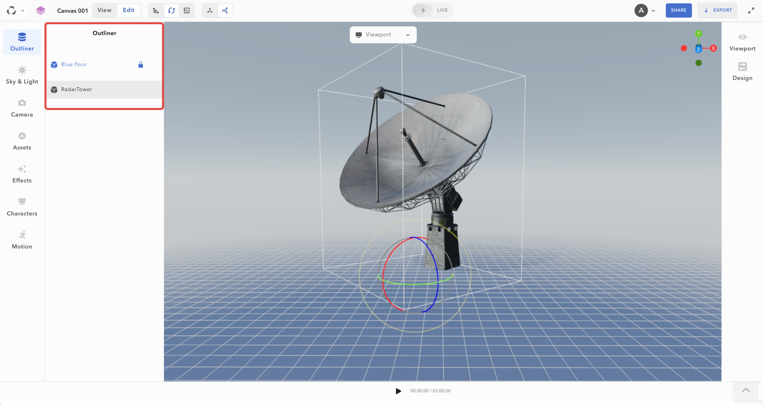How to animate 3D assets in RADiCAL with keyframes