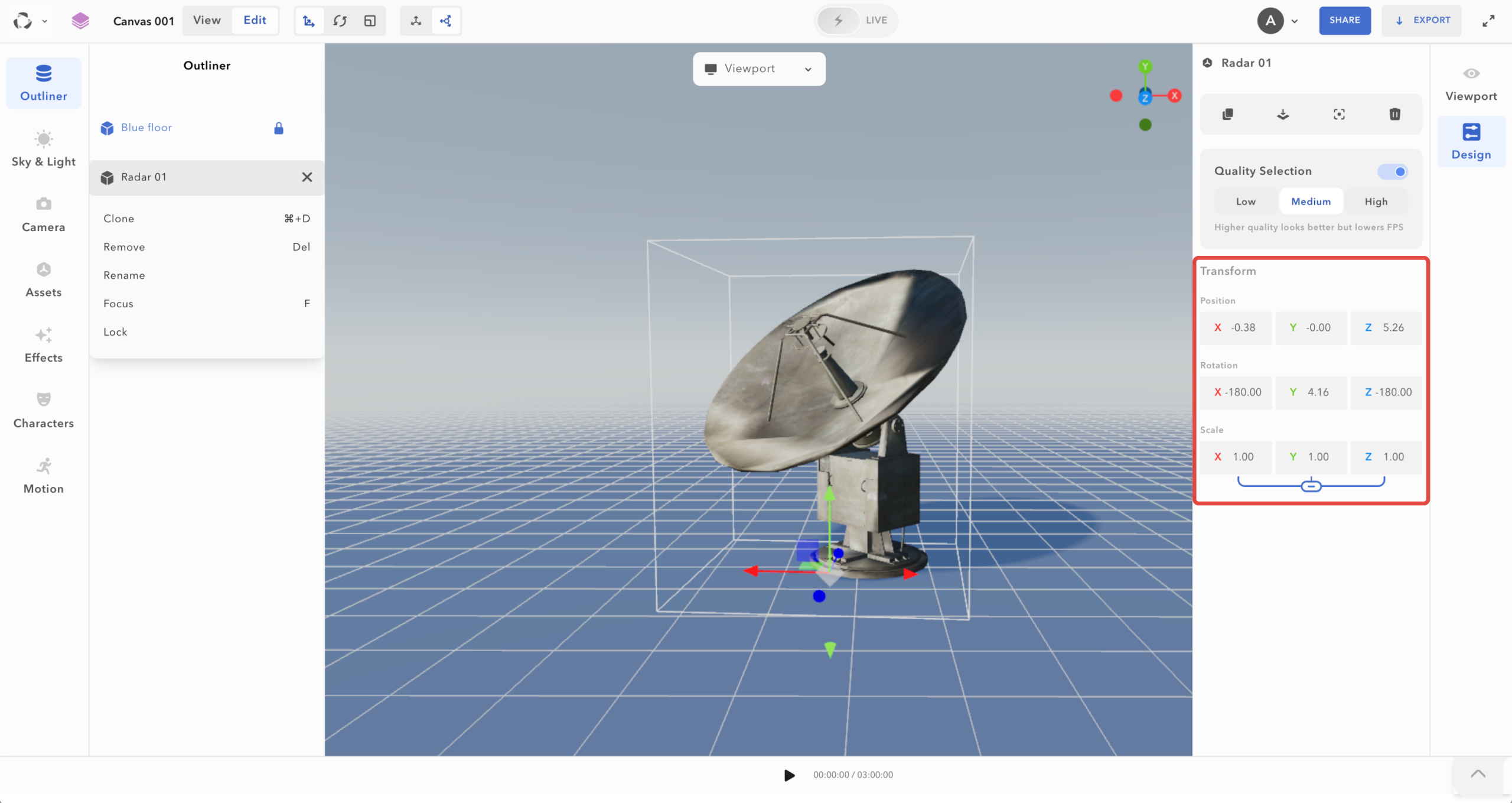 How to add 3D assets to your scene in RADiCAL